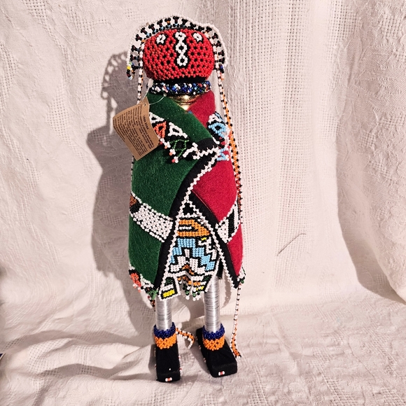 None | Accents | Handmade Linga Koba Ndebele Doll African Beaded Statue ...